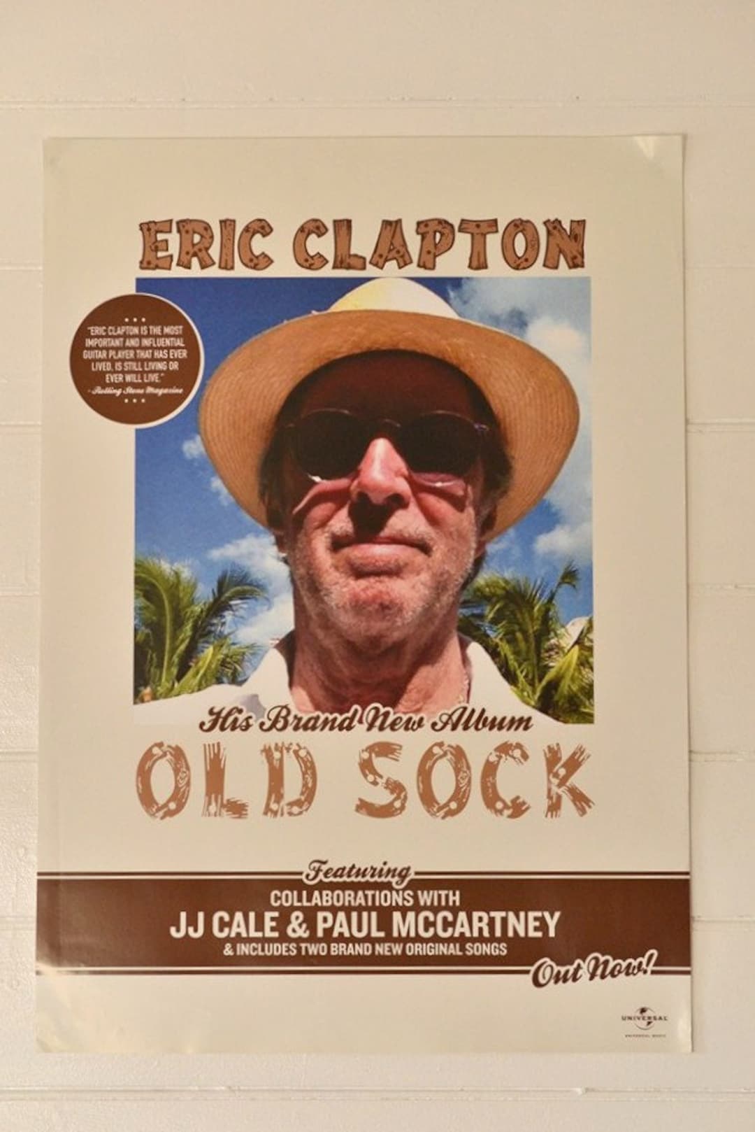 Music Poster Eric Clapton Old Sock Album 2013 Universal Music - Etsy