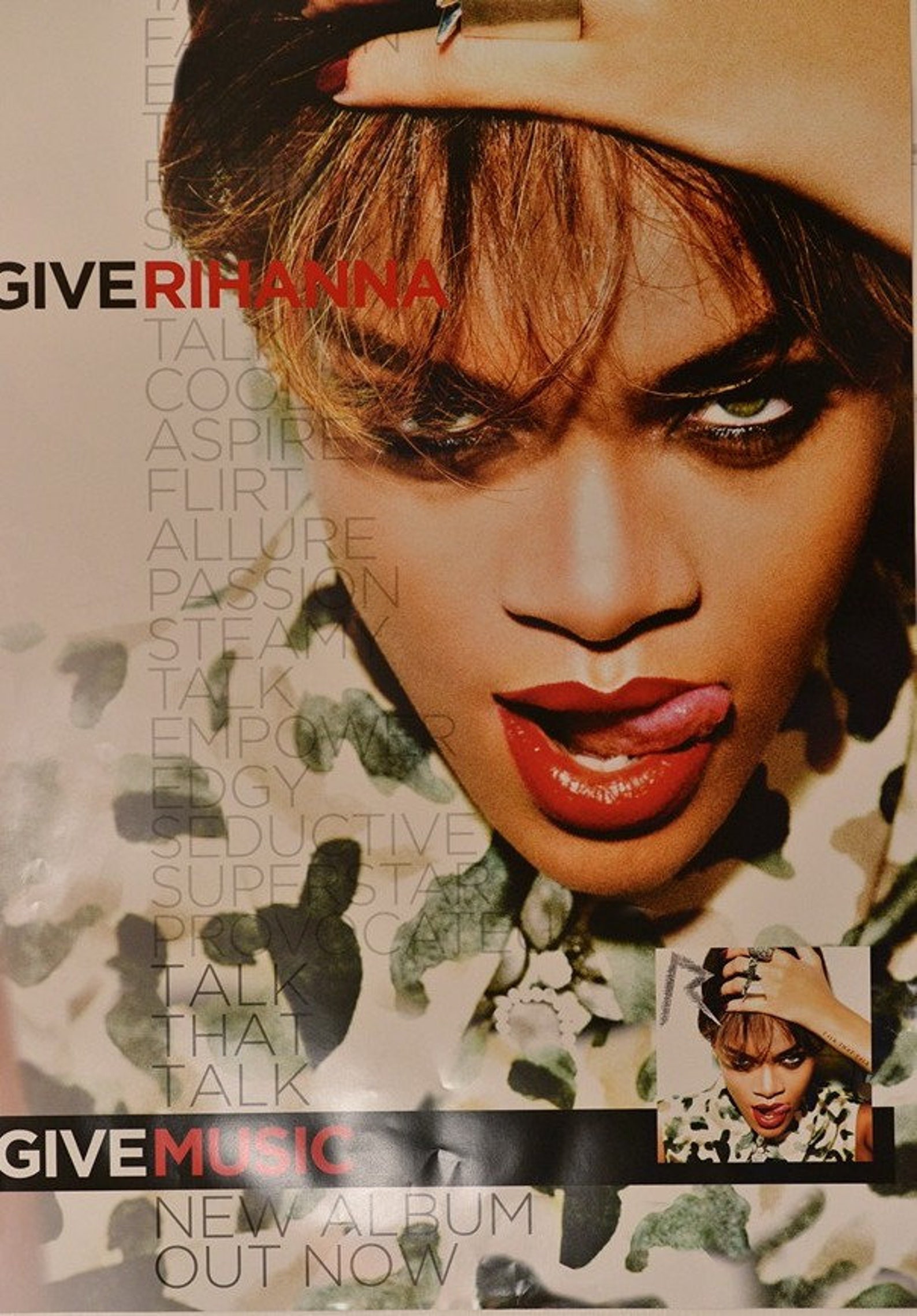 Music poster Rihanna double sided promo LMFAO Give music 2011 | Etsy