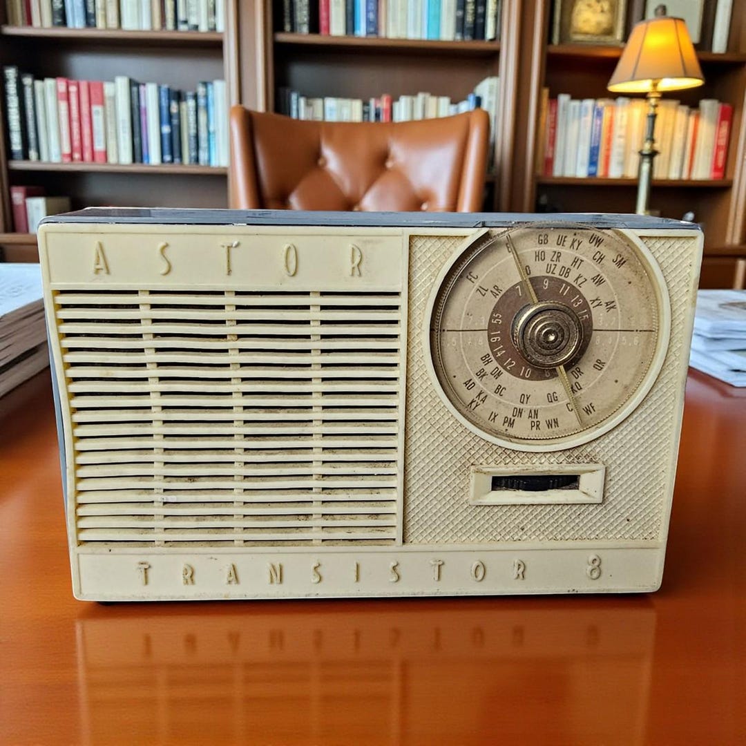 Vintage Astor Transistor 8 Radio Portable Grey White Mcm - Etsy