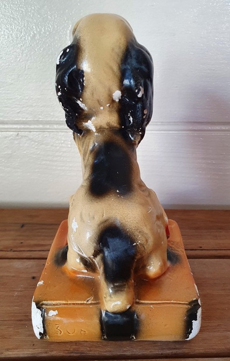 Vintage chalkware dog Art deco book end figurine 1920s YLBT9 | Etsy