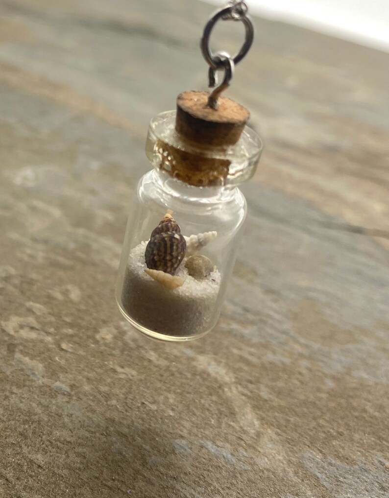 Everlasting Beach - Beach Sand and Tiny Shells Glass Bottle Pendant ...