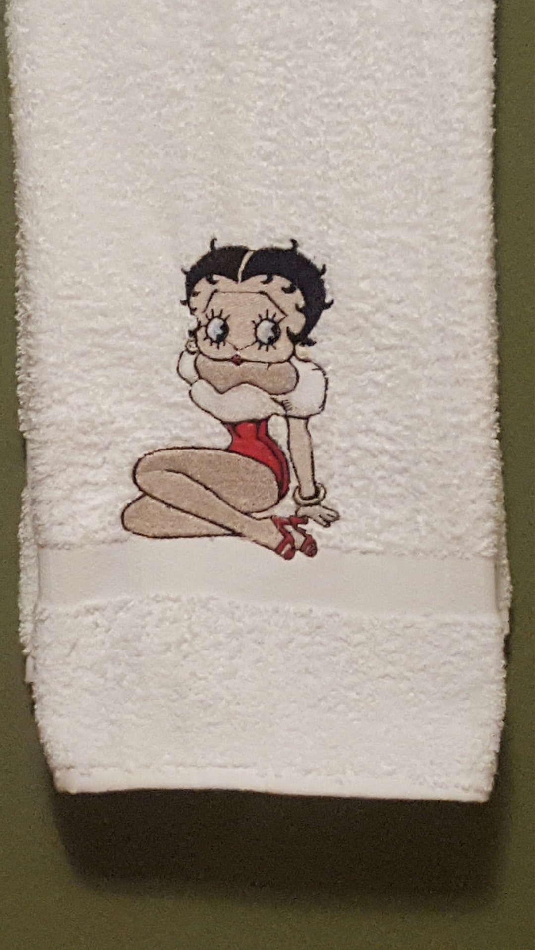 Machine Embroidered Betty Boop Hand Towel - Etsy