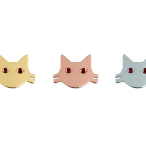 Cat Earring, Pussycat Earring, 14K Cat Earring, Solid Gold Cat Earring ...