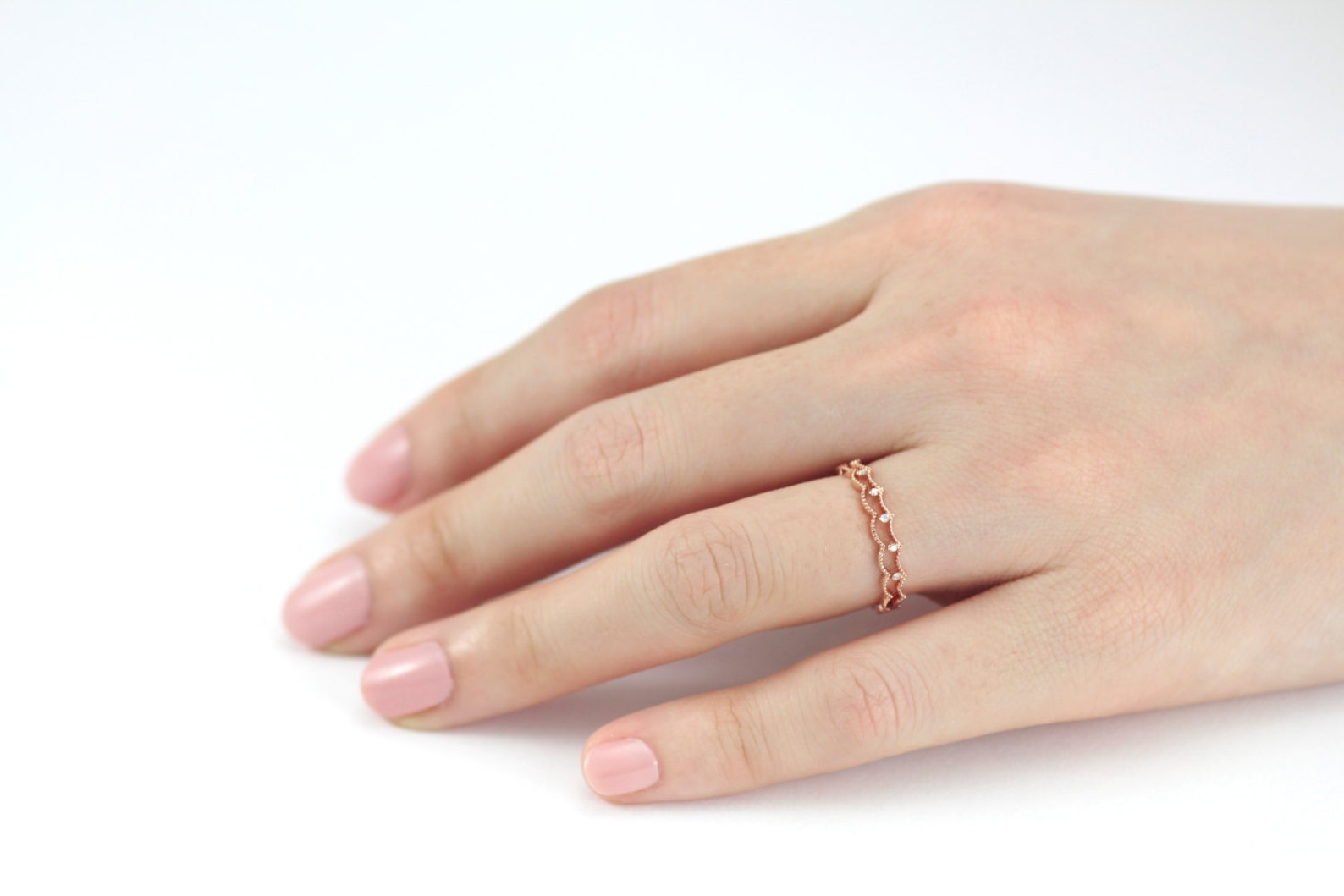 Crown Delicate Gold Ring / Gold Ring / Gold Ring 14K / Solid - Etsy