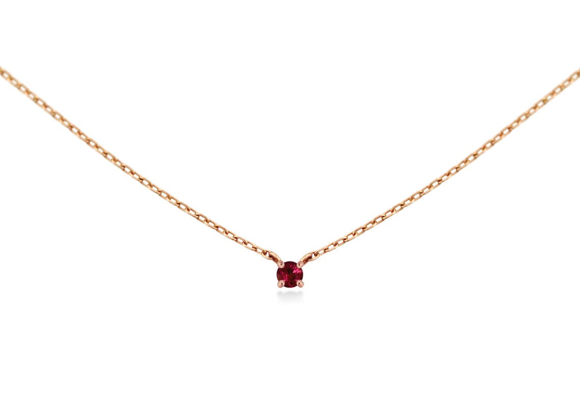 Ruby Neckalce Gold Simple Ruby Necklace 14k Solid Gold Ruby - Etsy