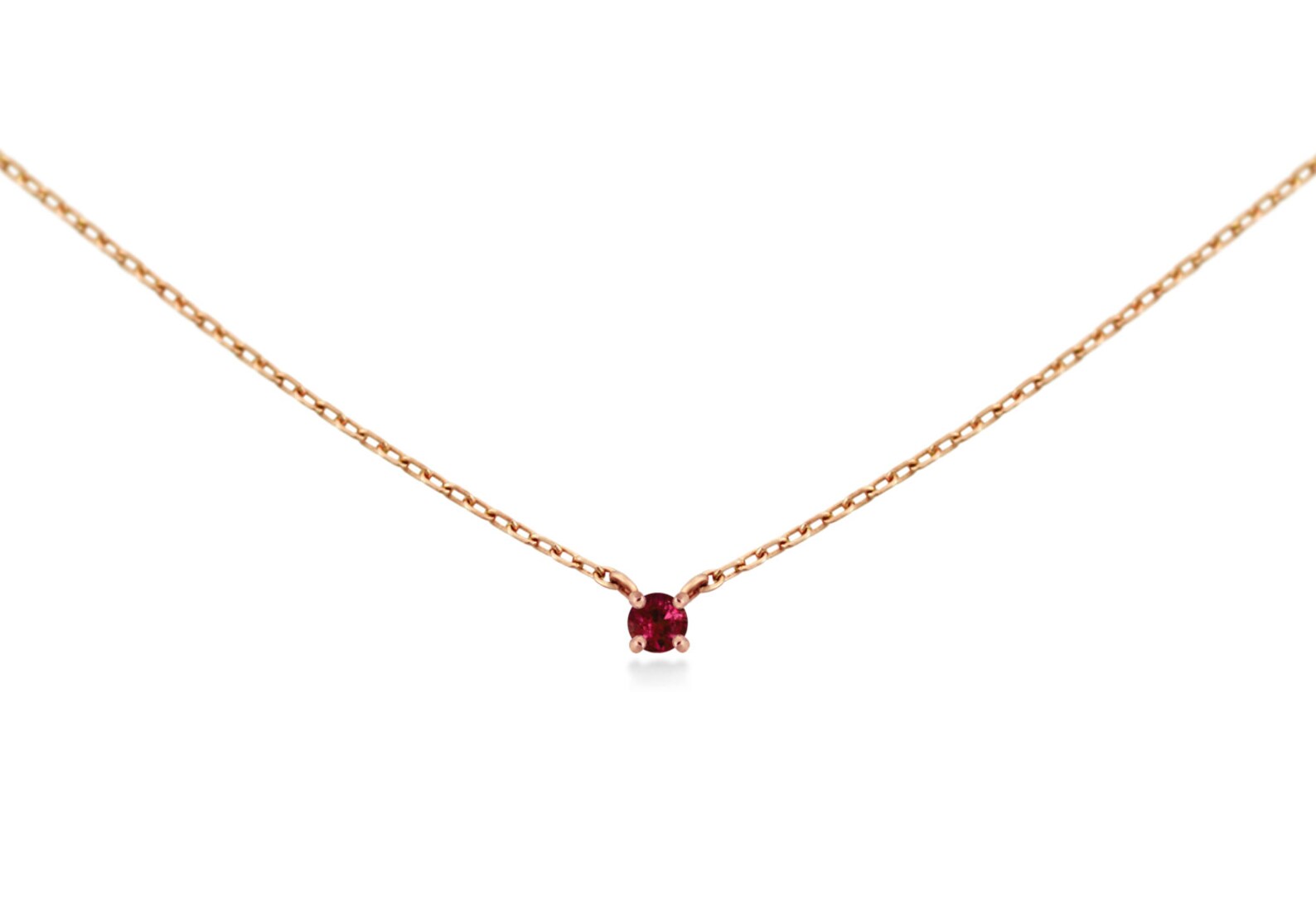 Ruby Neckalce Gold Simple Ruby Necklace 14k Solid Gold Ruby - Etsy