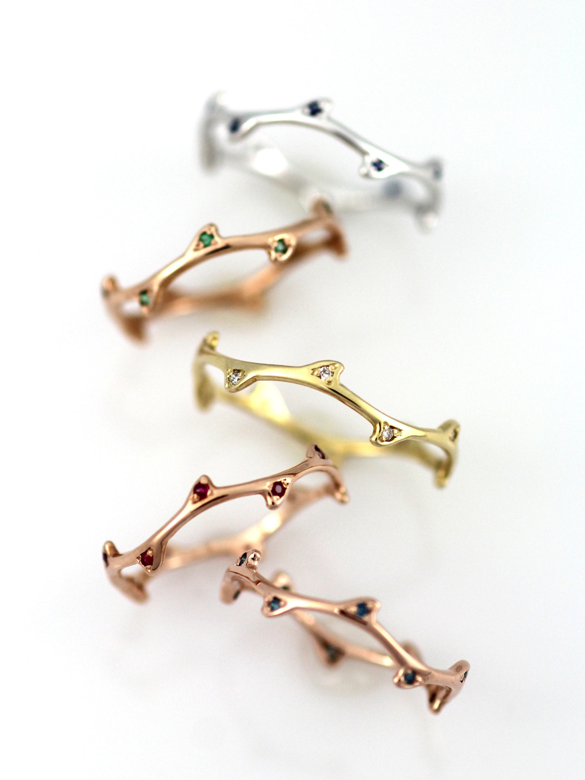 Blue Sapphire Rose Tree Ring Blue Sapphire Tree Ring 14k | Etsy