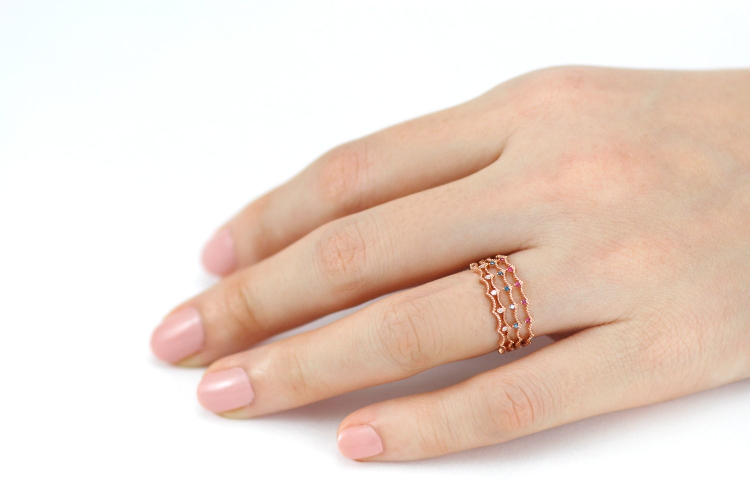 Crown Delicate Gold Ring / Gold Ring / Gold Ring 14K / Solid - Etsy