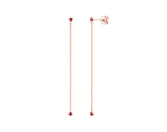 Ruby Threader Earrings / 14K Solid Gold / Natural Ruby | Etsy