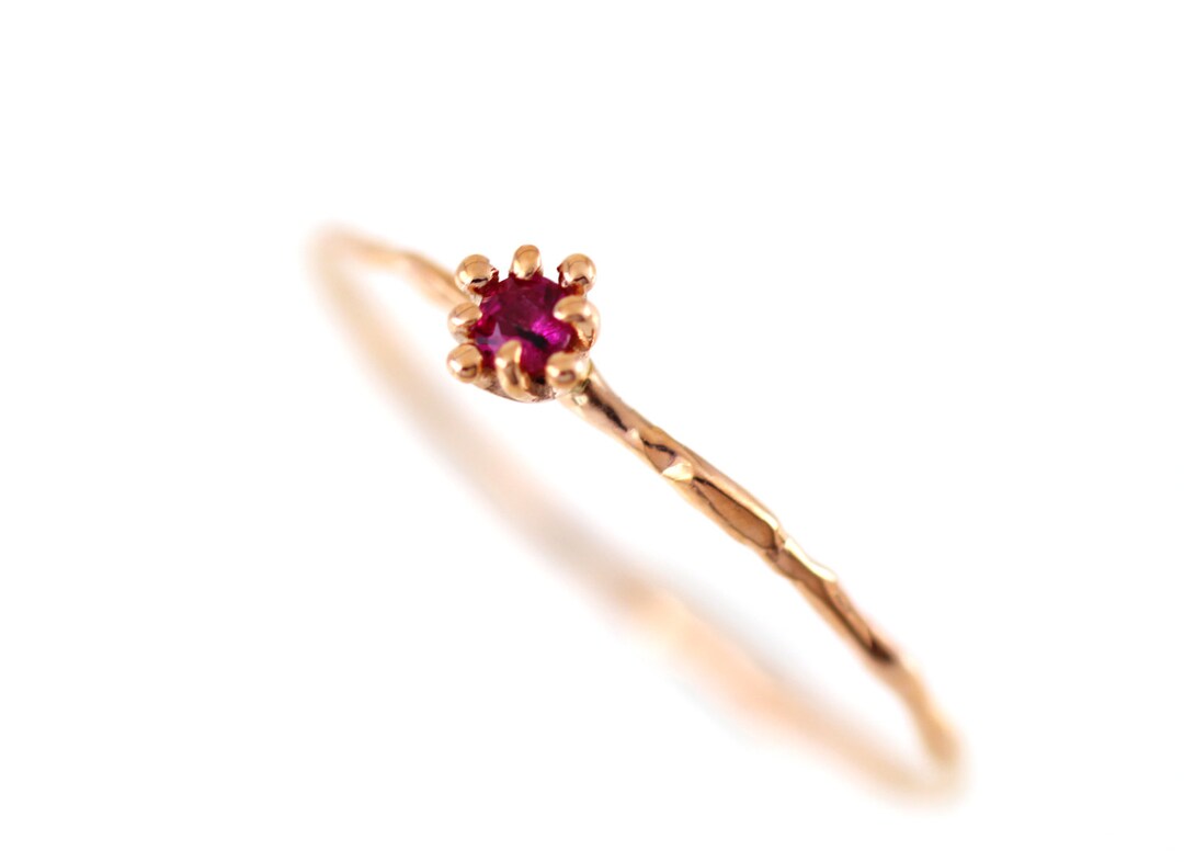 Ruby Flower Ring, 14K Ruby Ring, Gold Ruby Ring, Natural Ruby Ring ...