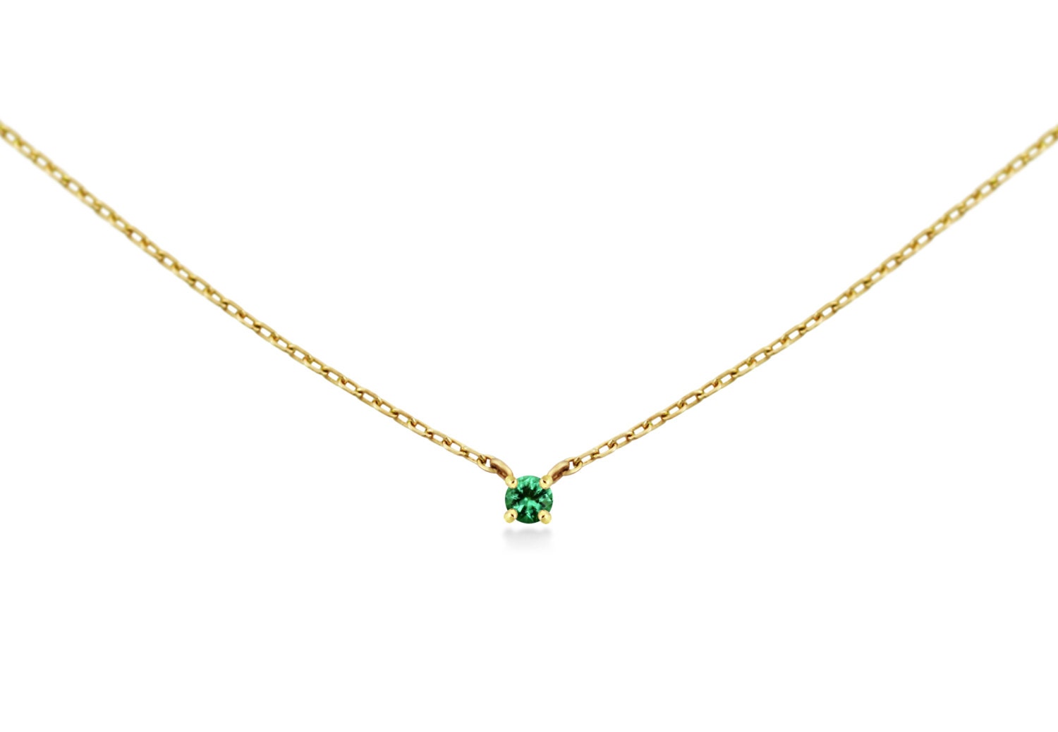 Emerald Necklace Emerald Neckalce Gold Natural Emerald | Etsy