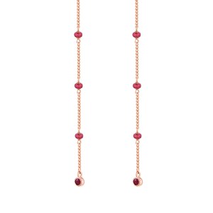 Ruby Threader Earrings / 14K Solid Gold / Natural Ruby Earrings ...