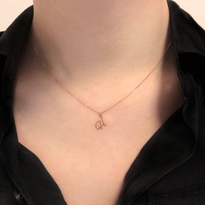 Letter Necklace / 14K Solid Gold / Gold Chain Letter Necklace / Gold ...