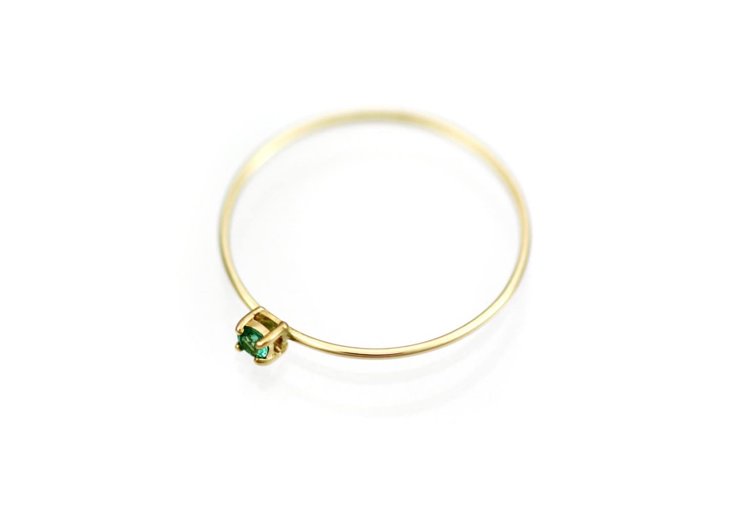 Emerald Ring 14K Emerald Ring Gold Emerald Ring Simple | Etsy