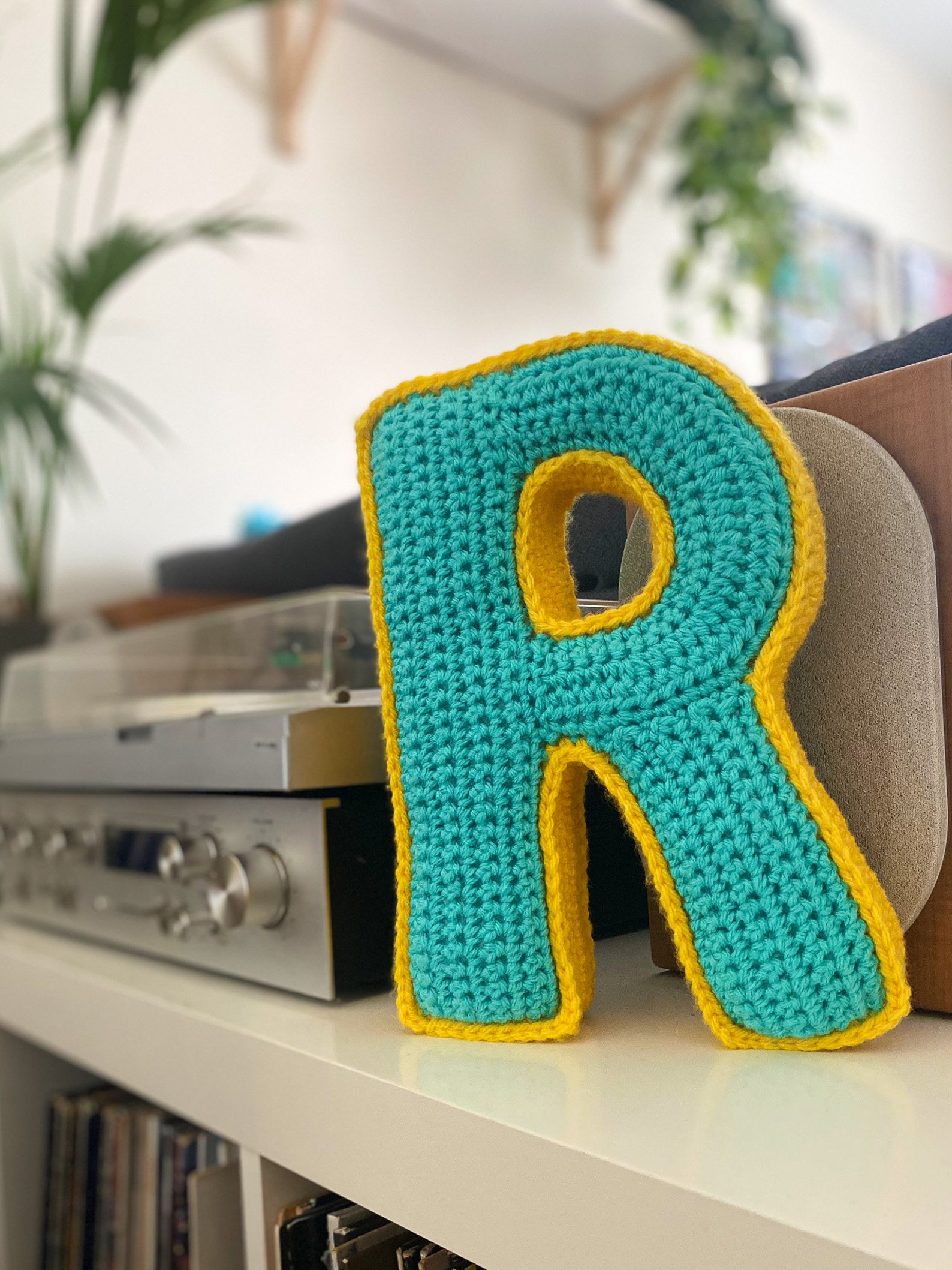 Radiant R Customisable Crocheted Letter Cushion - Etsy
