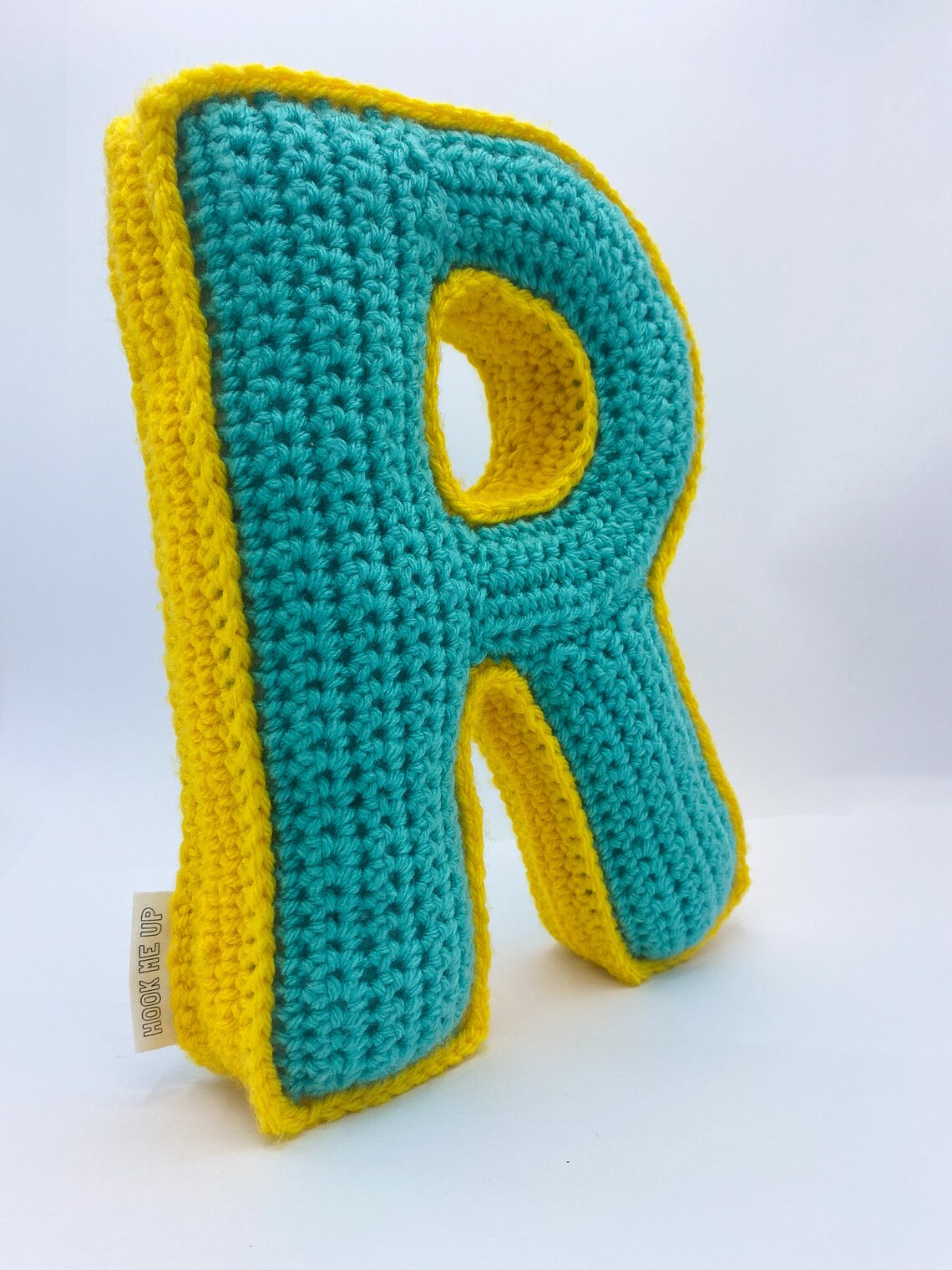 Radiant R Customisable Crocheted Letter Cushion - Etsy