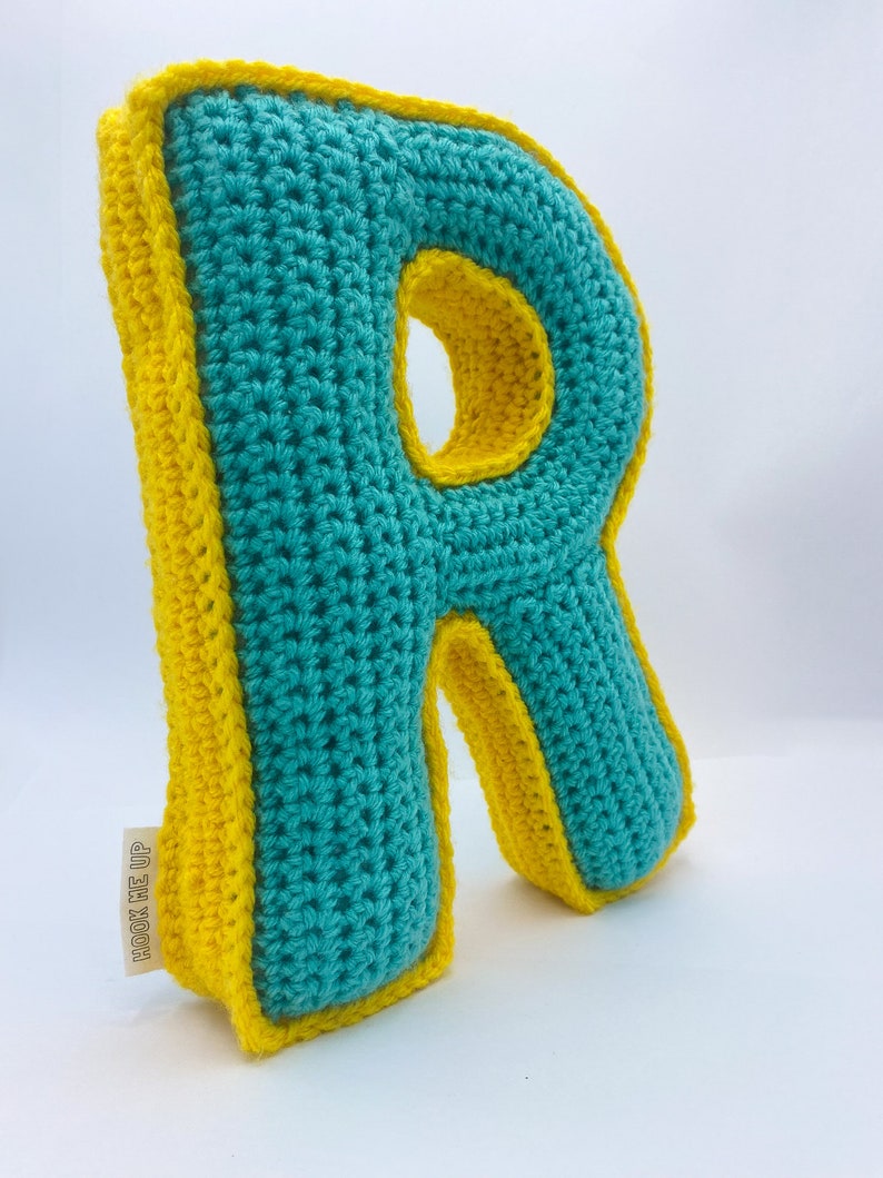Radiant R Customisable Crocheted Letter Cushion - Etsy