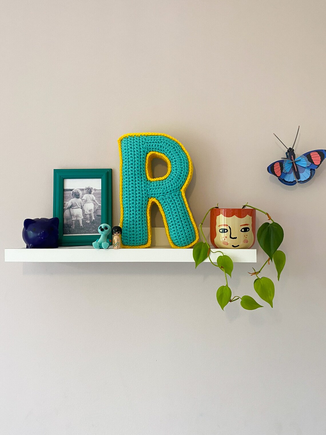 Radiant R Customisable Crocheted Letter Cushion - Etsy