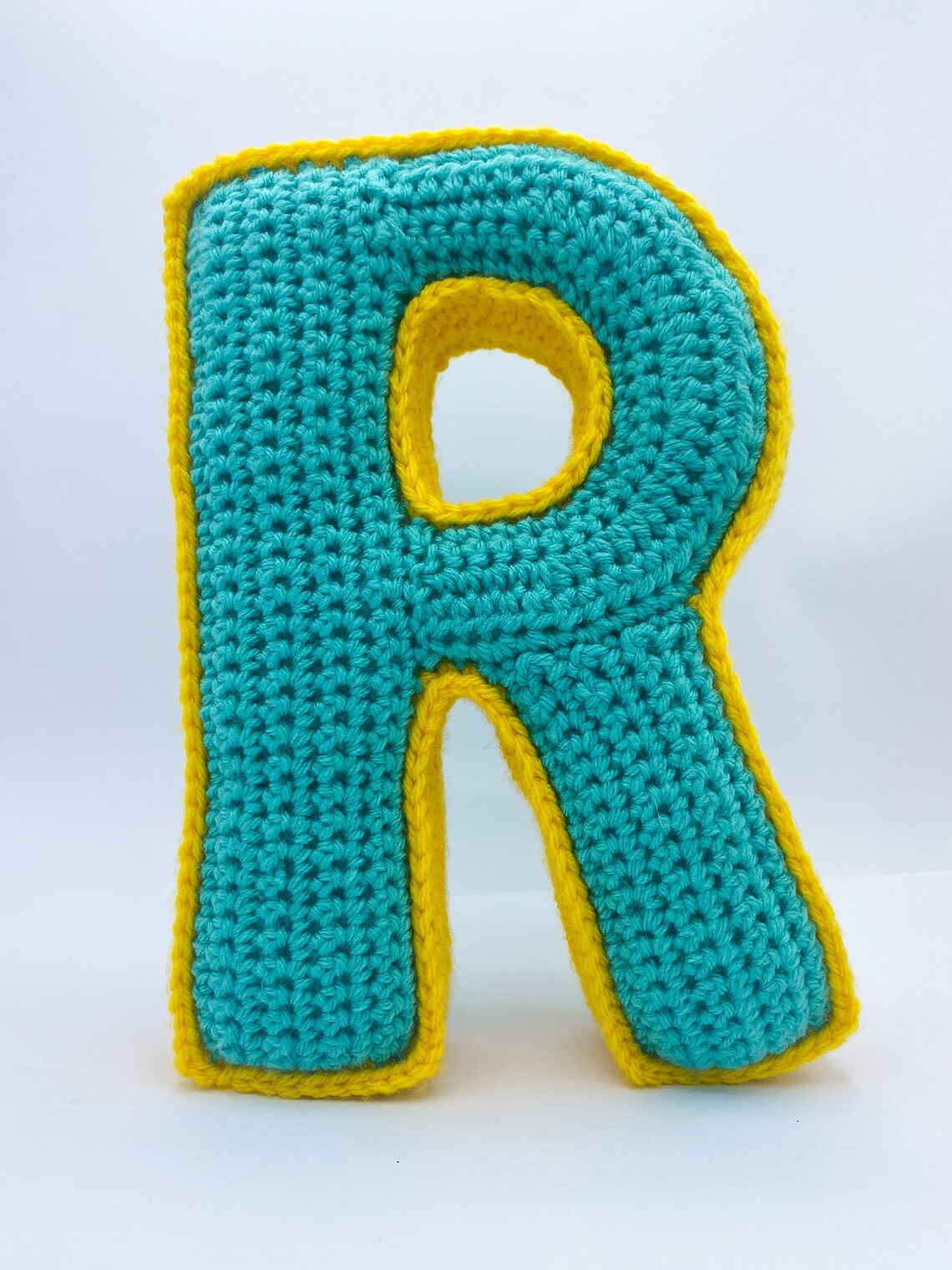 Radiant R Customisable Crocheted Letter Cushion - Etsy