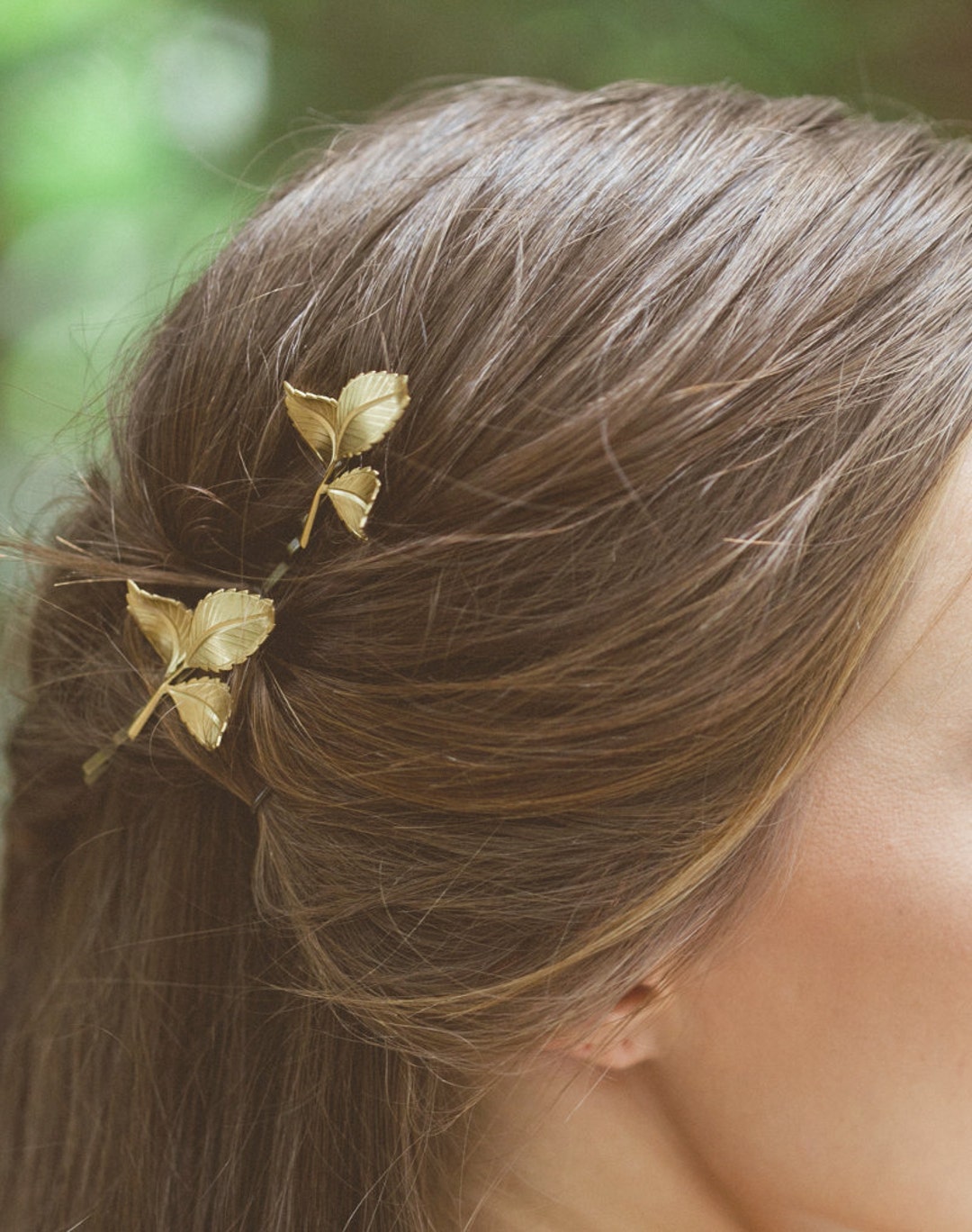 Grecian Leaf Hair Clips Gold Leaf Bobby Pins Leaf Hair Pins Greek ...