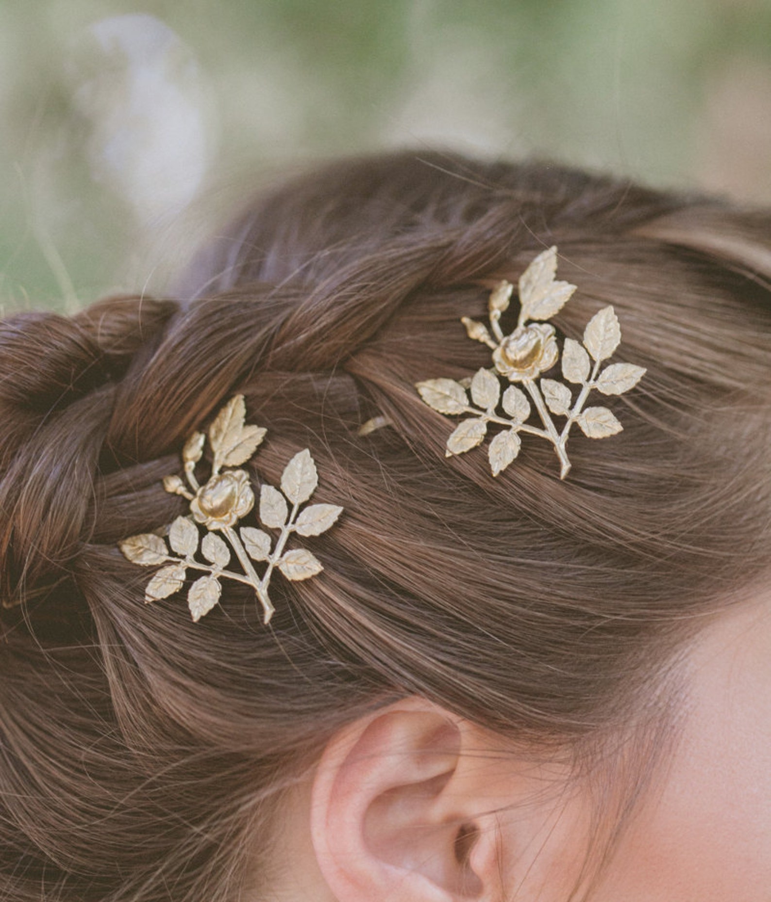 Gold Rose Hair Pins Rose Bobby Pins Rose Hair Clips Bridal - Etsy