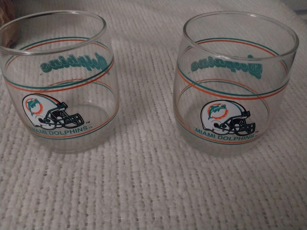 Miami Dolphins Drink Glasses - Etsy