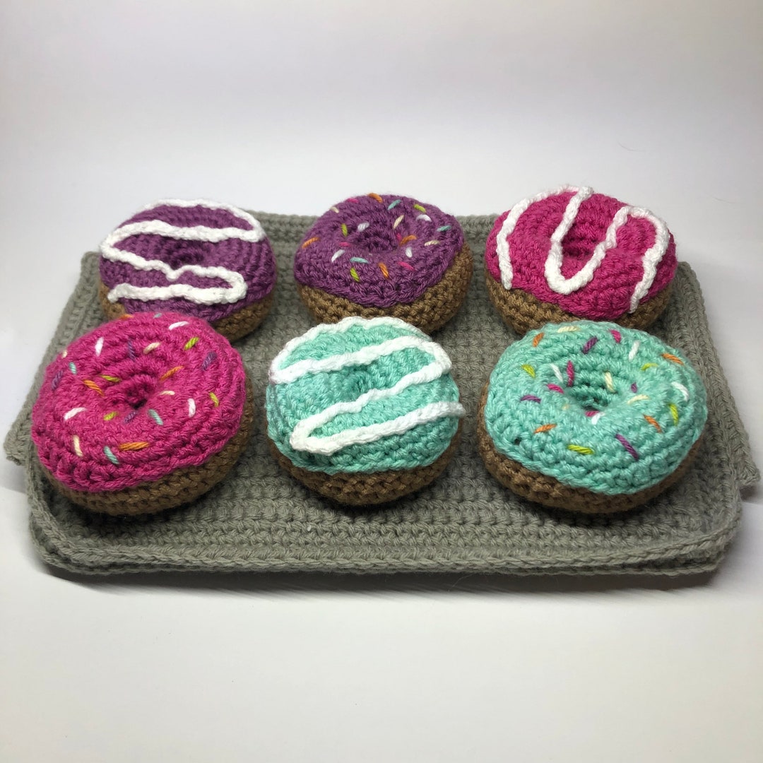 Baking Play Set 6 Crochet Donuts Plus Baking Tray: Brights - Etsy