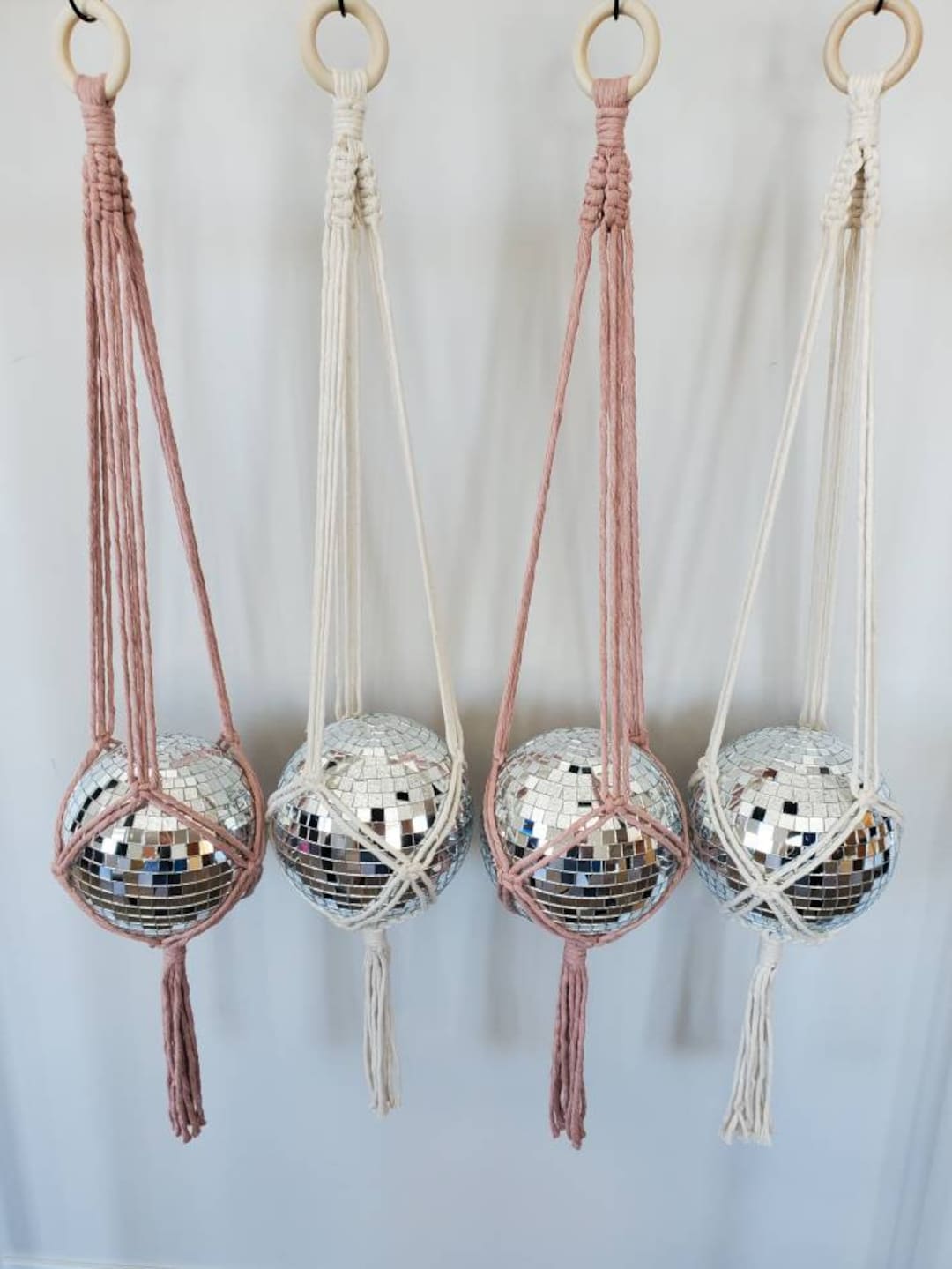 Macrame Disco Ball Holder | Boho Decor | Disco Ball Hanger ...