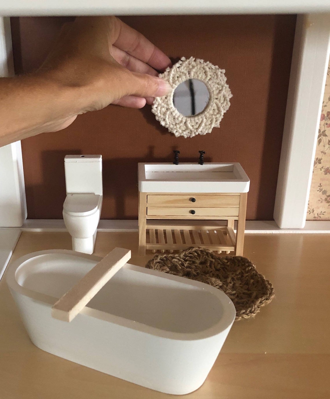 Dollhouse Mirror Miniature Mirror Dollhouse Decor Boho - Etsy