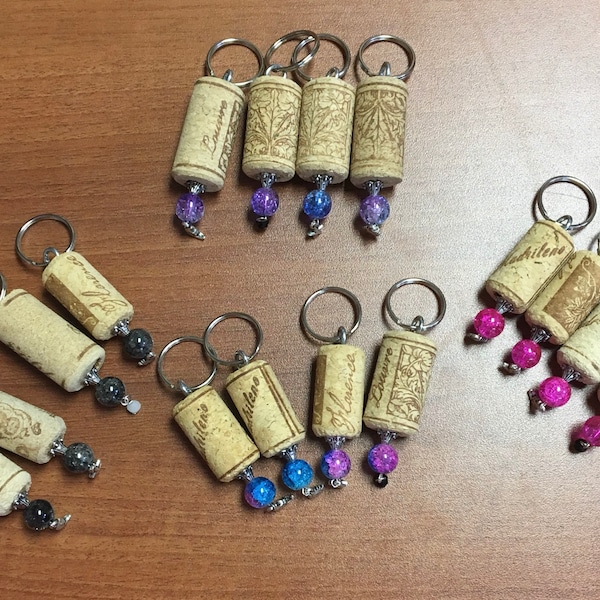 Wine Cork Keychain - Etsy