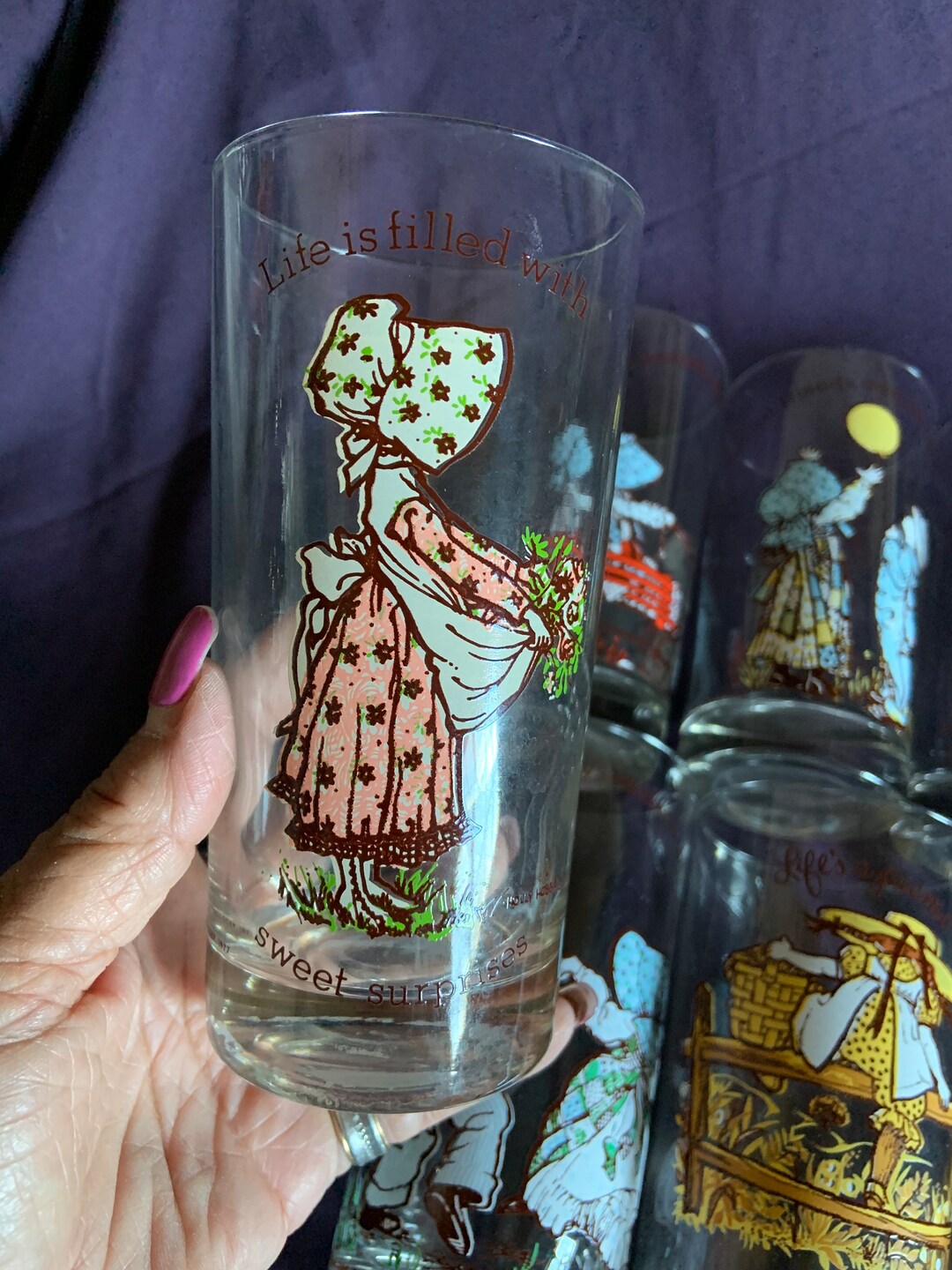 Vintage Holly Hobbie Glasses Cups Etsy