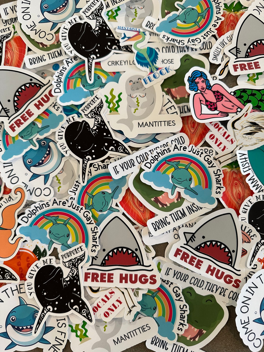Pack of 10 Random Funny Stickers - Etsy