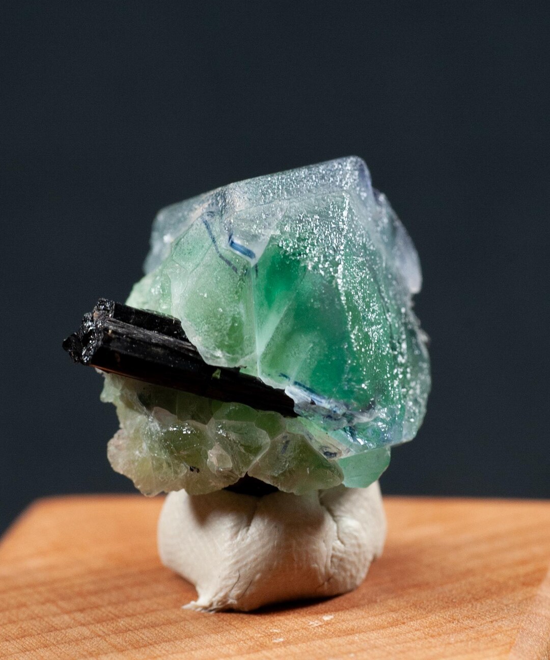 Truncated Octohedral Fluorite With Schorl (tourmaline) Combination From ...