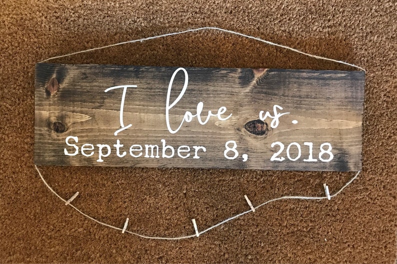 Personalized Date Sign//custom Photo Hanging Sign//established - Etsy