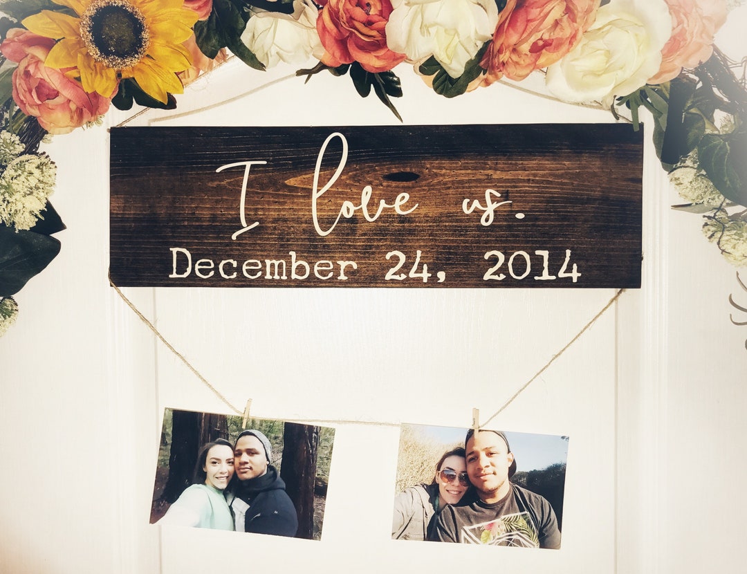 Personalized Date Sign//custom Photo Hanging Sign//established Marriage ...
