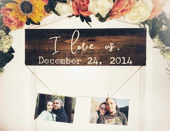Personalized Date Sign//custom Photo Hanging Sign//established - Etsy