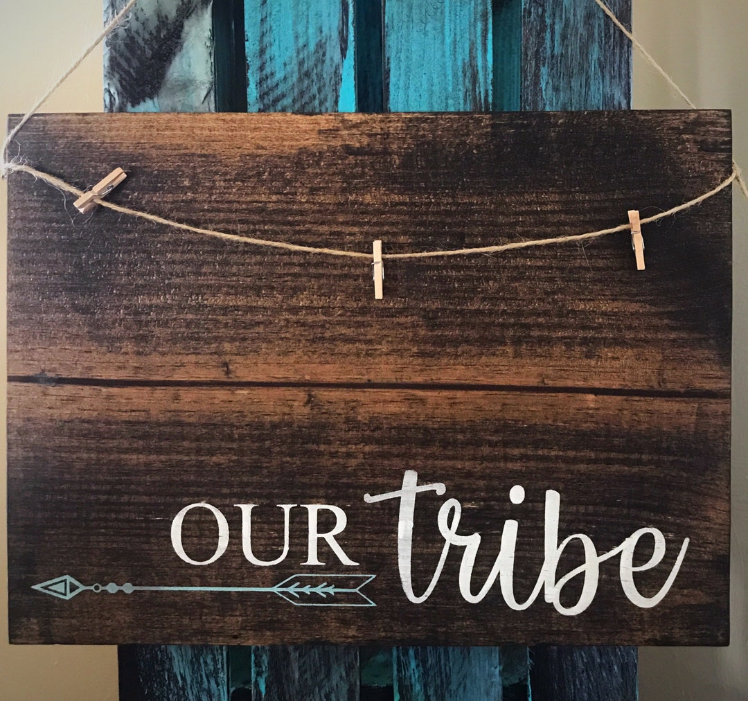Our Tribe Photo Hanging Wall Sign, Wall Decor, Home Decor, Family Sign ...