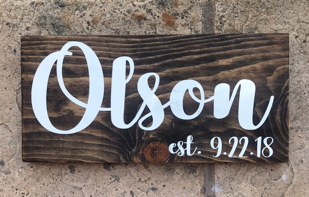 Last Name Sign//personalized Wedding Decor//established Marriage Sign ...