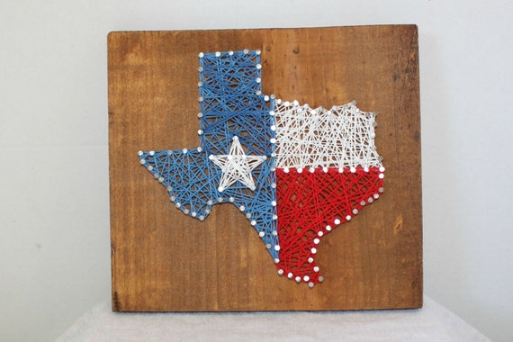 Texas String Art 8x9.25//Lone Star State//Home Decor//Wall | Etsy