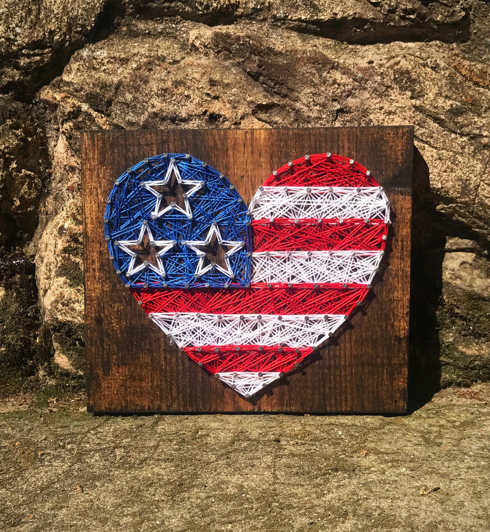 American Flag Heart String Art//americana//4th of Julydecor//patriotic ...