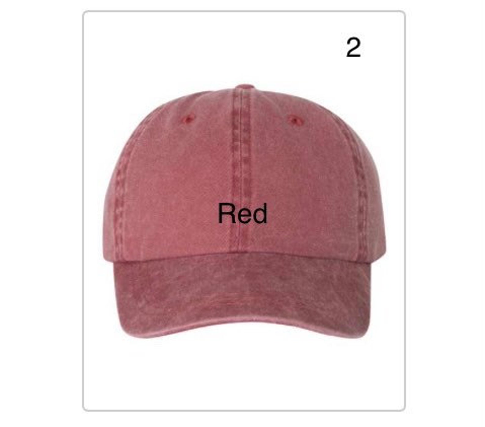 Custom Hand Embroidered Washed Baseball Hat - Etsy