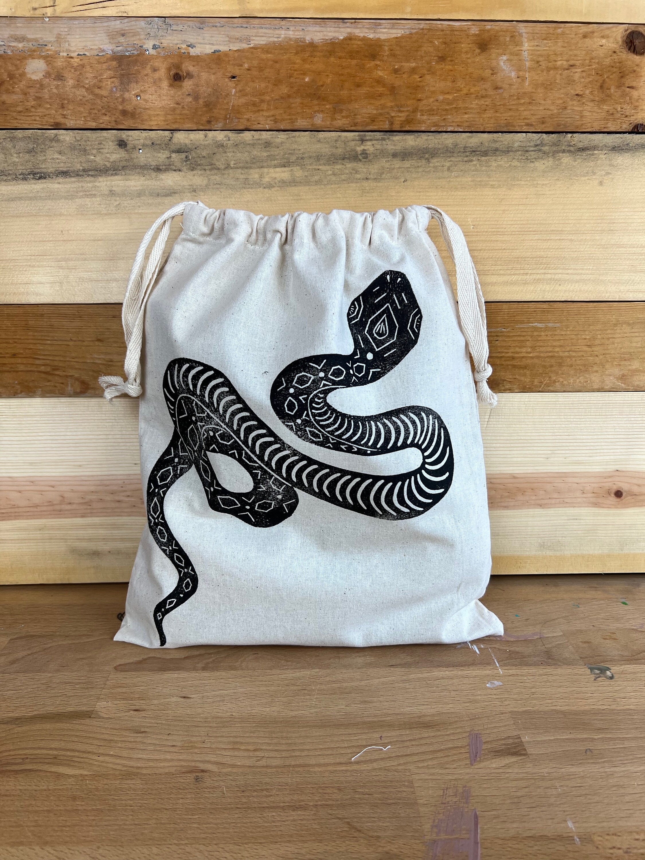 Snake Pull String Pouch Med - Etsy