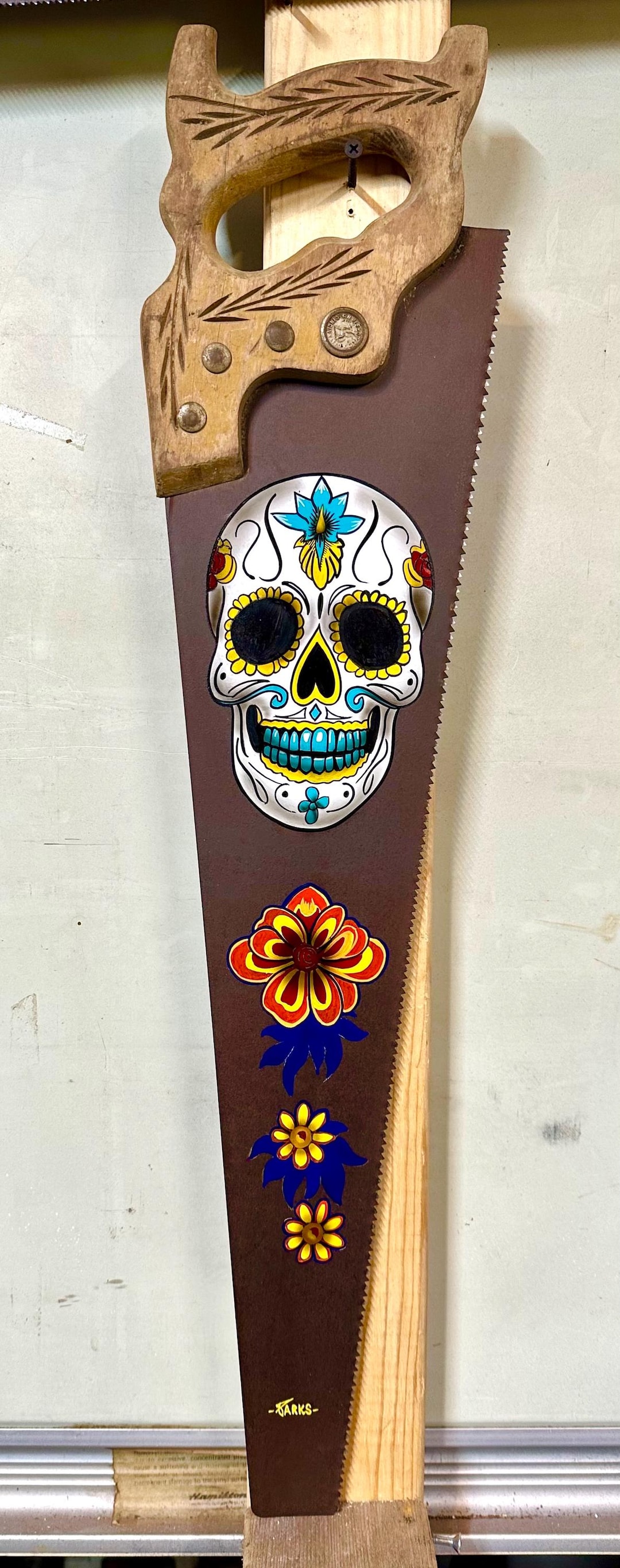 Hand Painted Day of the Dead Saw - Etsy