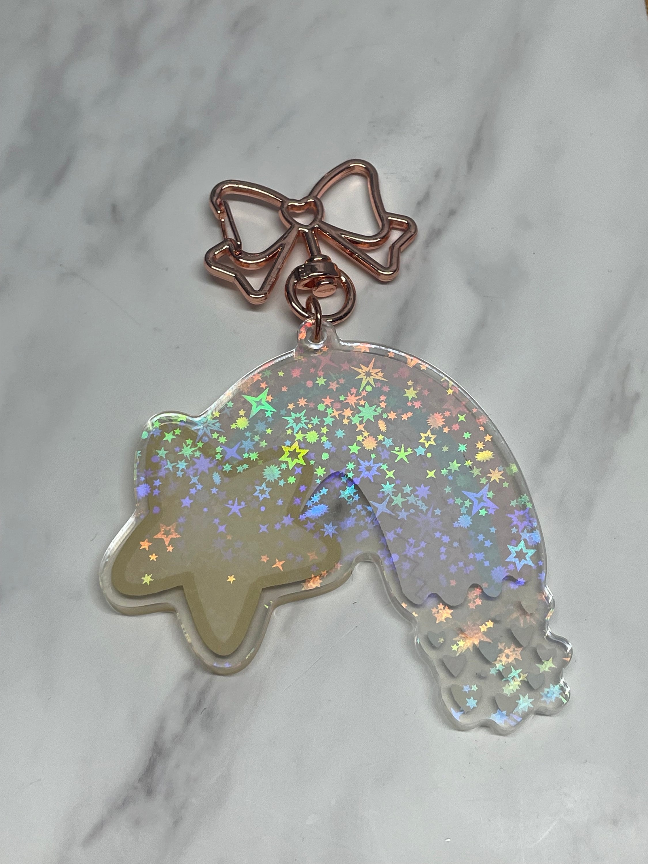 Custom Holographic Keychain, Double Sided Holo Keychain, Shooting Star ...
