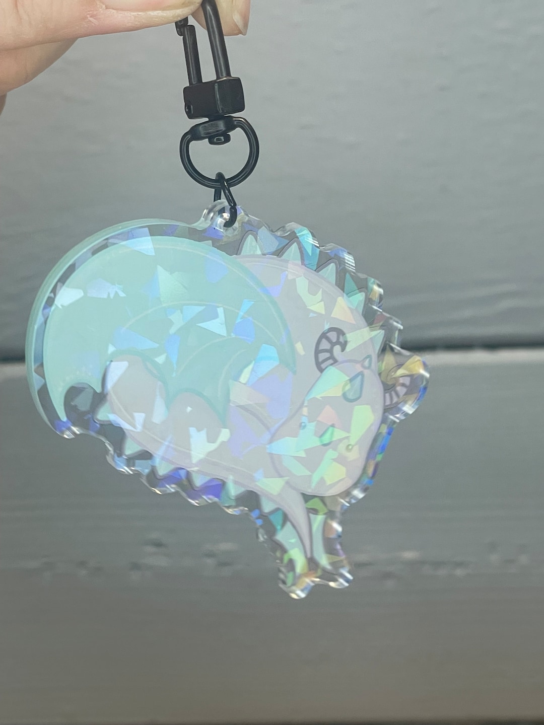Custom Holographic Keychain, Double Sided Broken Glass Keychain, Dragon ...
