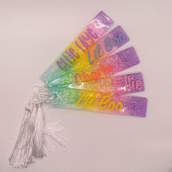 Resin Bookmarks Rainbow - Etsy
