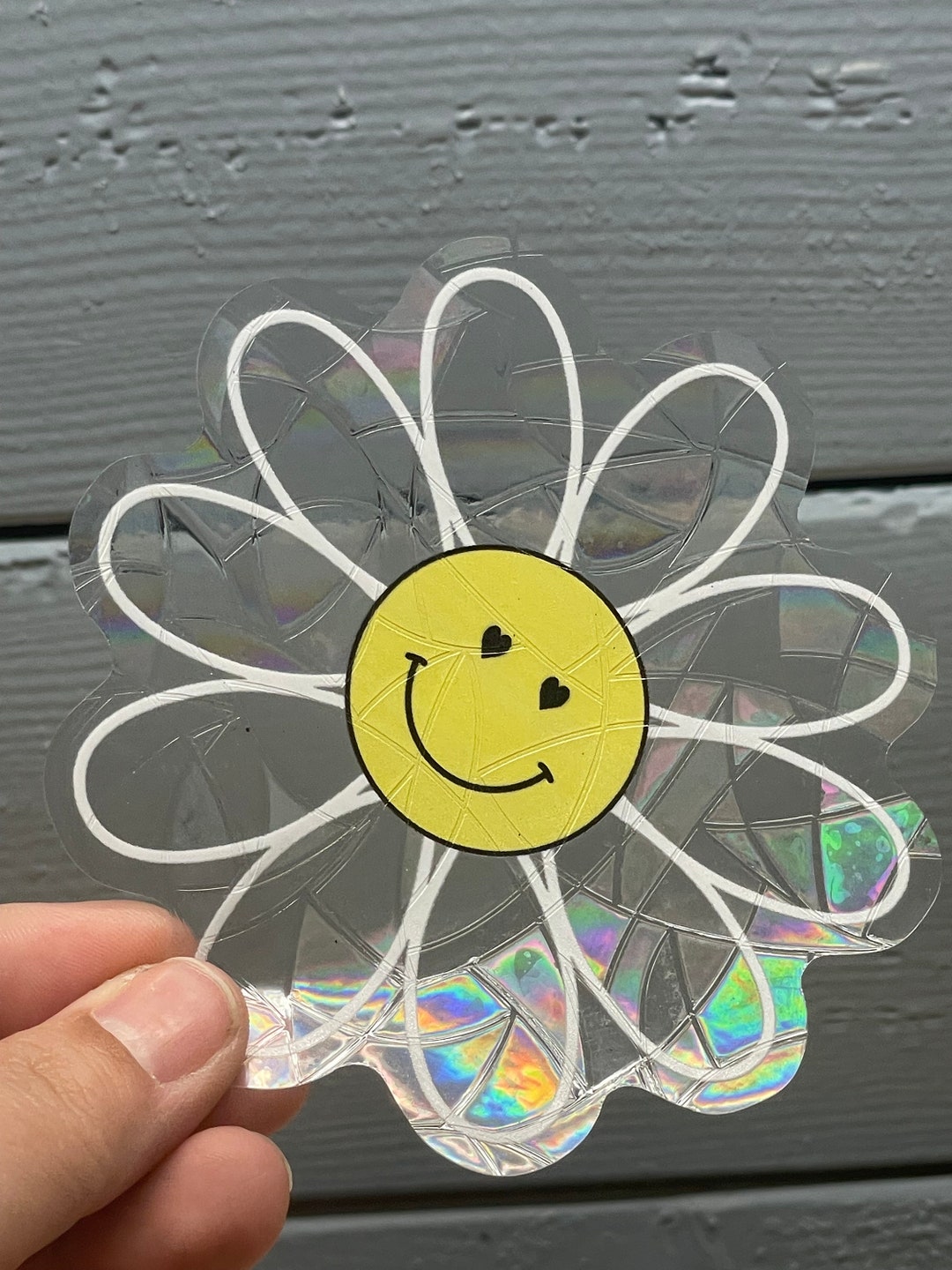 Daisy Window Cling, Suncatcher, Flower Sun Catcher, Rainbow Vibes ...