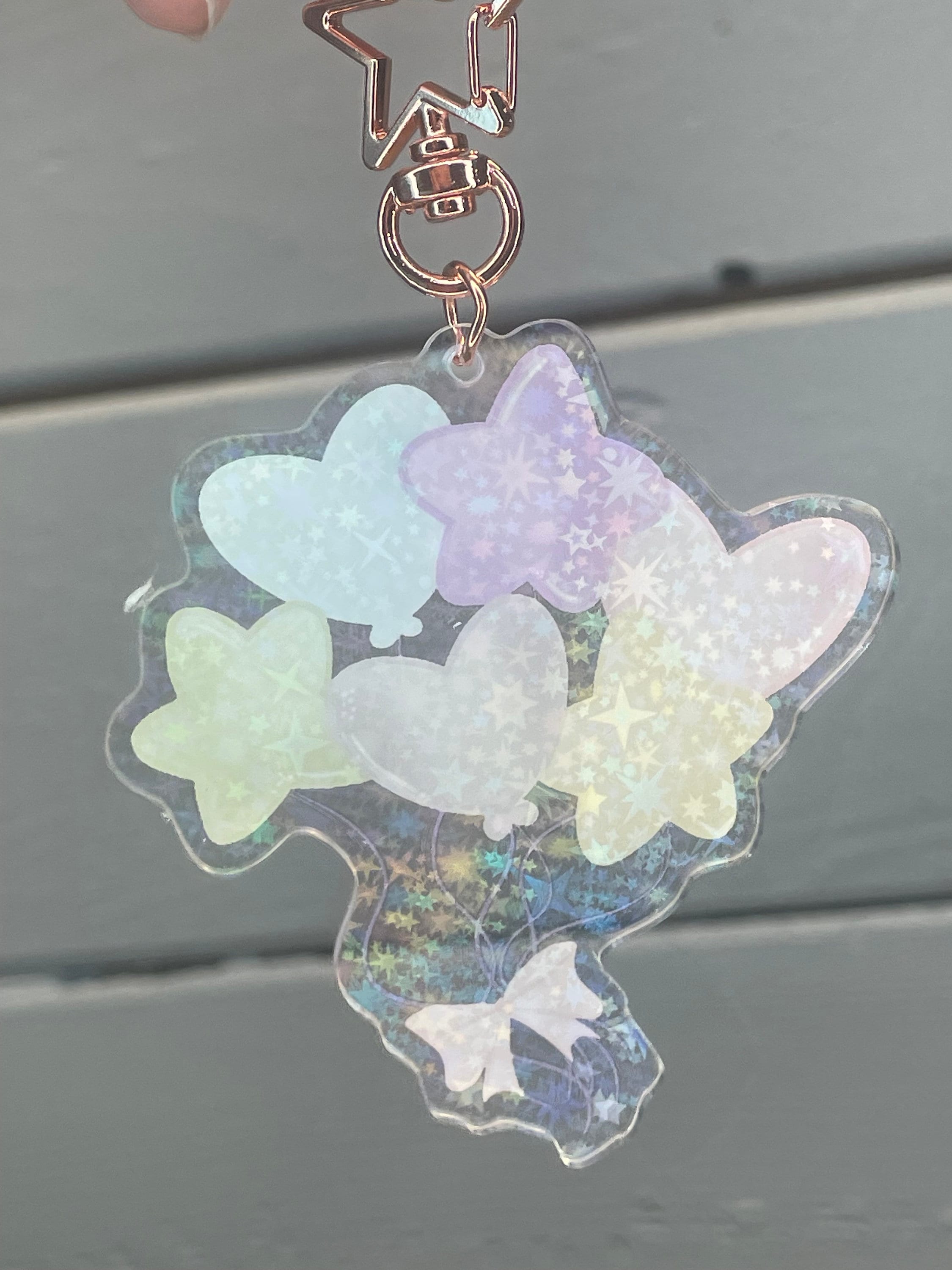 Custom Holographic Keychain, Double Sided Holo Keychain, Shooting Star ...