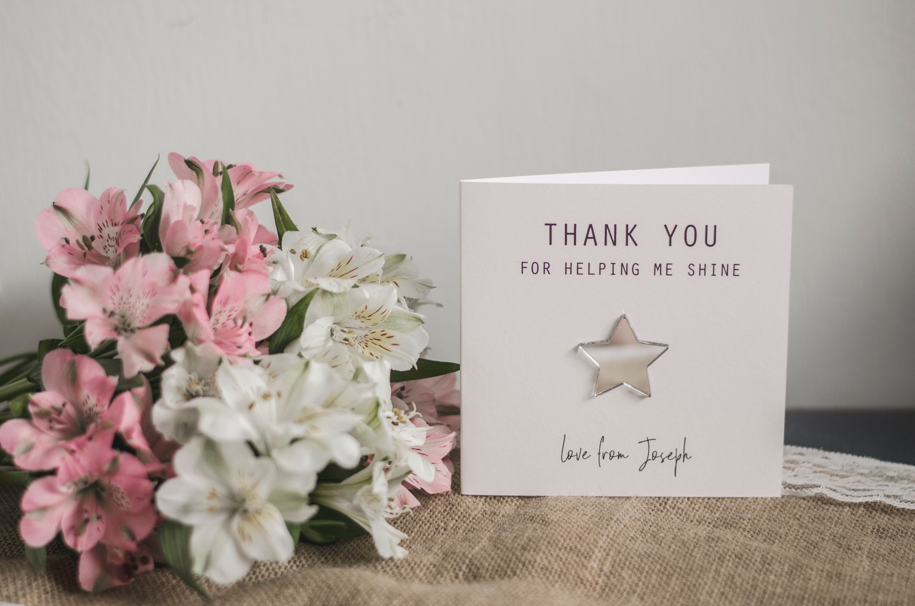 PERSONALISED Thank You For Helping Me Shine / STAR Card / for | Etsy