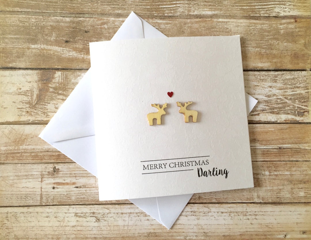 Personalised Luxury Christmas Card Reindeer / Love / Boyfriend ...